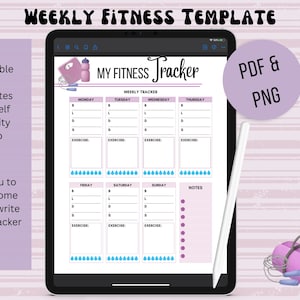 Weekly Exercise Tracker | Meal Tracker Insert | Goodnotes Template ...