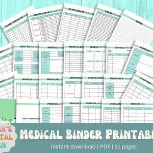 Medical Binder | Health Tracker | Printable Planner | Symptom Tracker ...