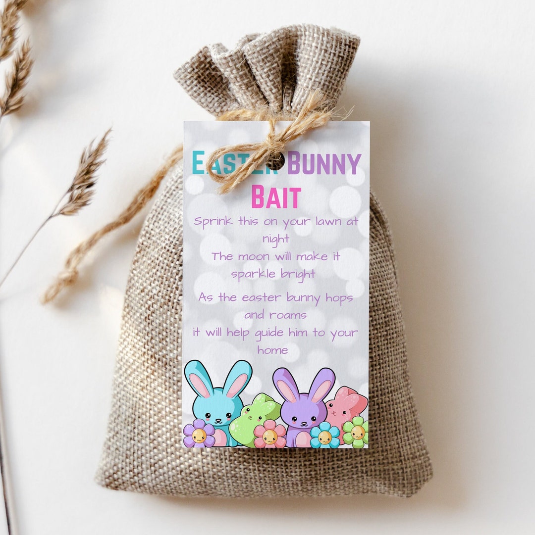 Easter Bunny Bait Treat Tag Printable Bunny Bait Tag Instant Download ...