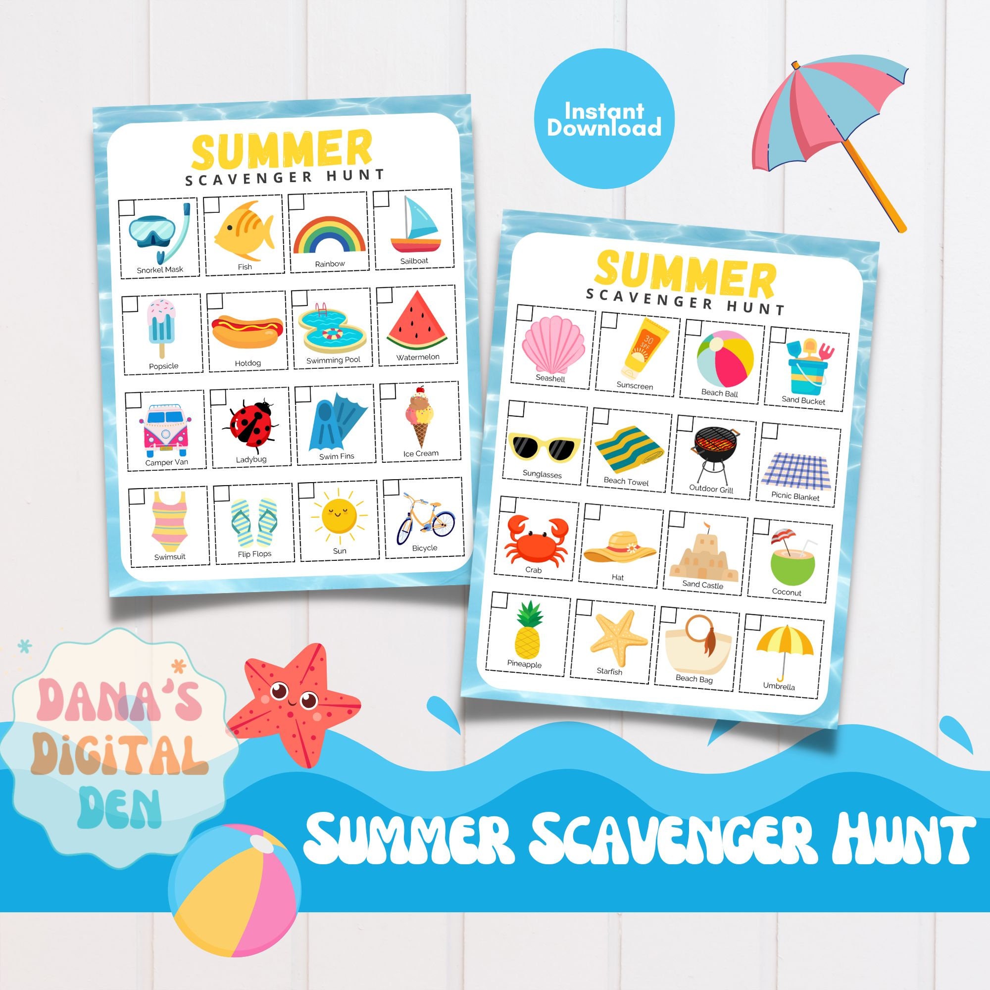Printable Summer Scavenger Hunt - Instant Download for Outdoor Fun and ...