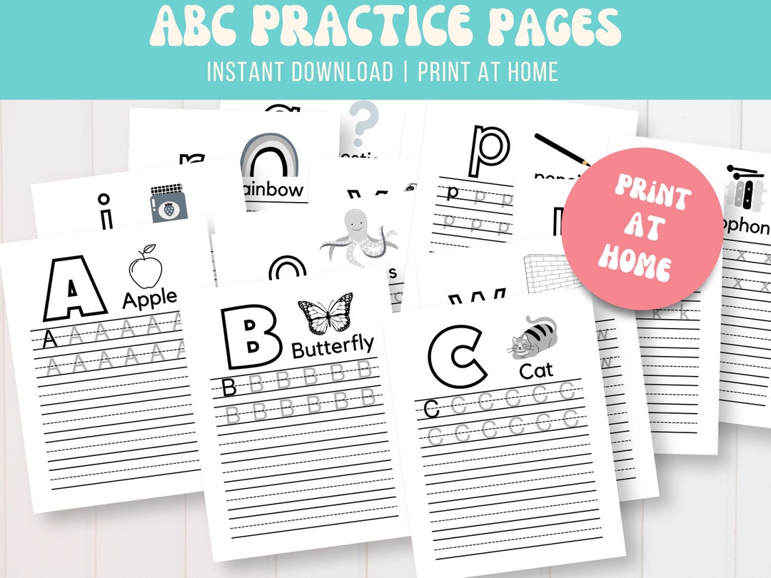 ABC Practice Pages | Alphabet Template | Kids Alphabet Practice ...