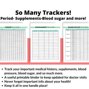 Medical Binder | Health Tracker | Printable Planner | Symptom Tracker ...