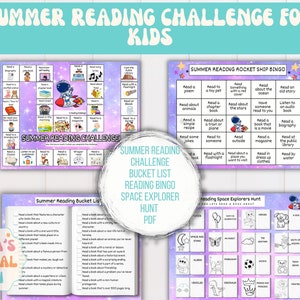 Summer Reading Challenge for Kids Rocket Theme Reading Games - Etsy