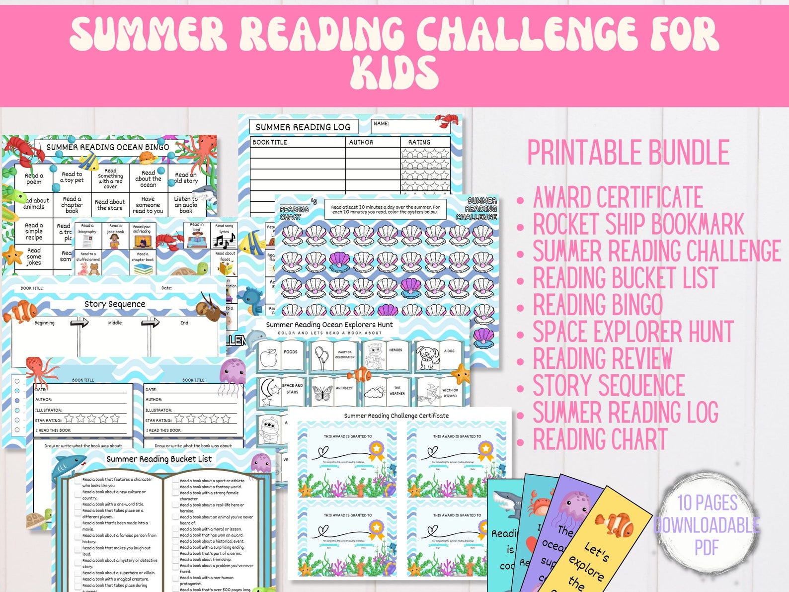 Summer Reading Challenge for Kids | Ocean Theme Reading Games | Reading ...
