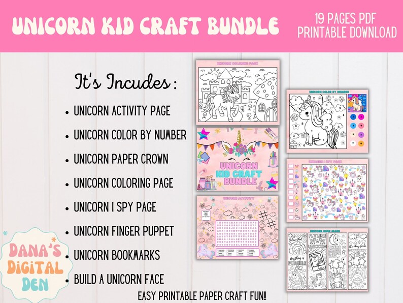 Kids Summer Craft Activities | Unicorn Craft Bundle | Printable Crafts ...