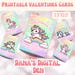 Magical Unicorn Valentine Cards for Kids – Set of 6 Cute Printable ...