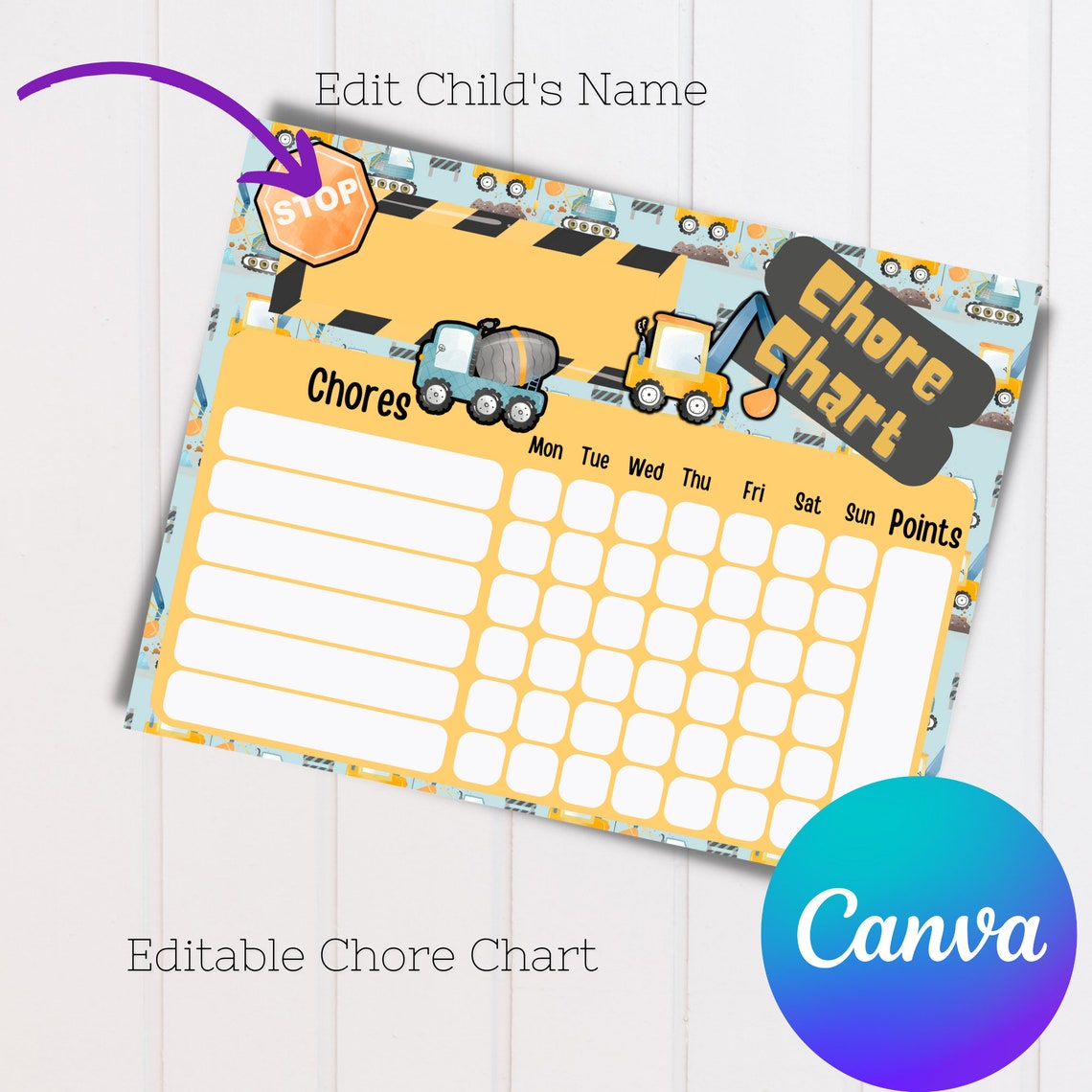 Printable Chore Chart | Editable Chore Chart | Rewards Chart | Daily ...