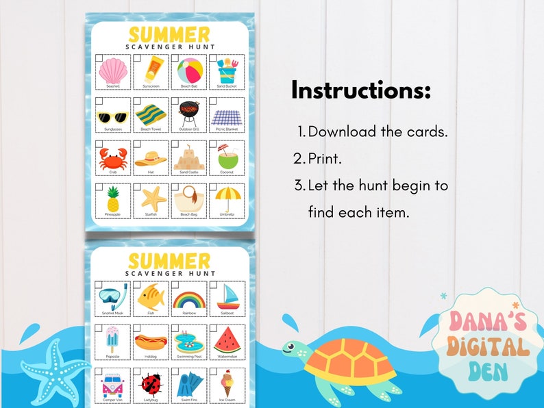 Printable Summer Scavenger Hunt - Instant Download for Outdoor Fun and ...