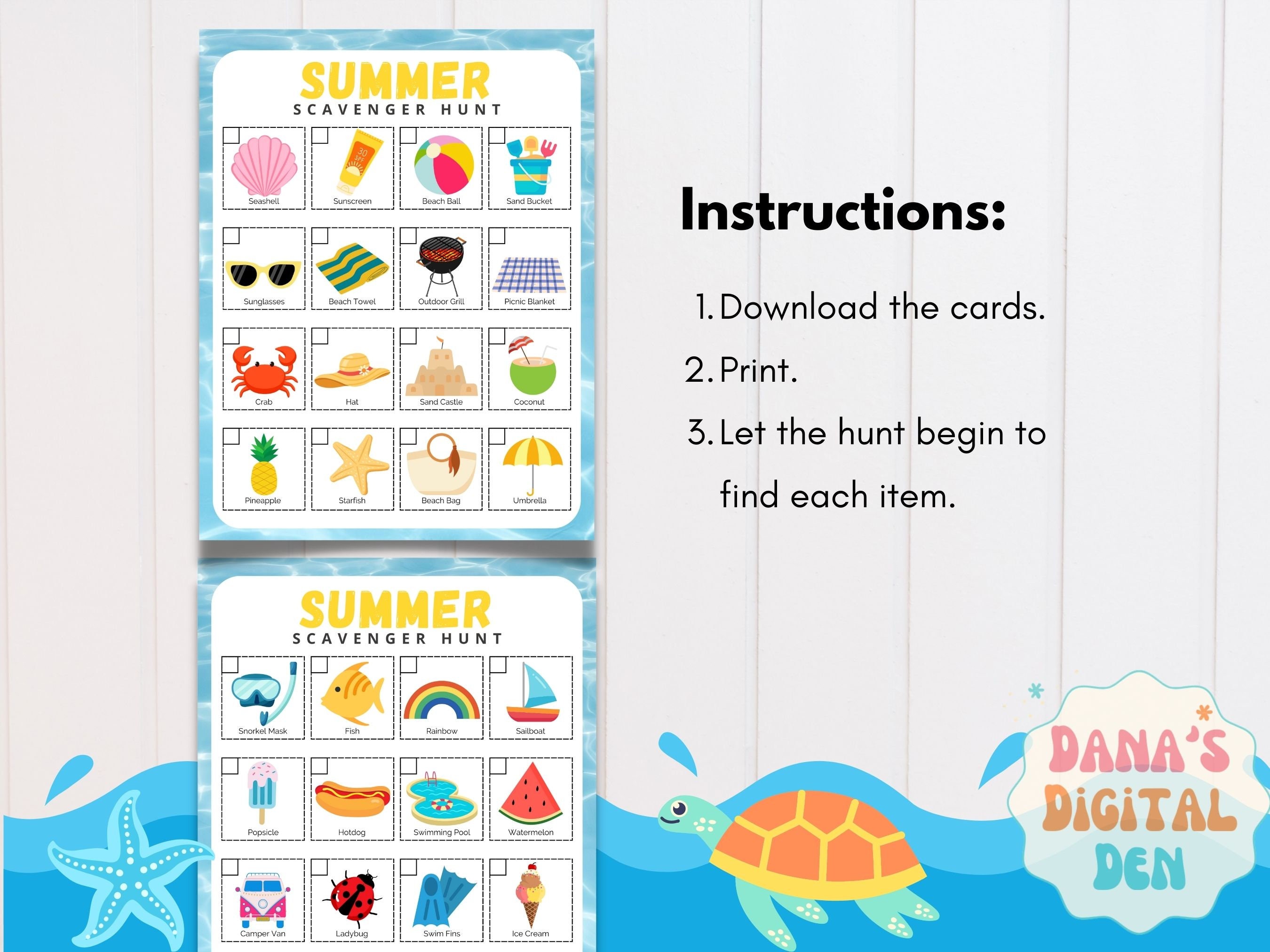 Printable Summer Scavenger Hunt - Instant Download for Outdoor Fun and ...
