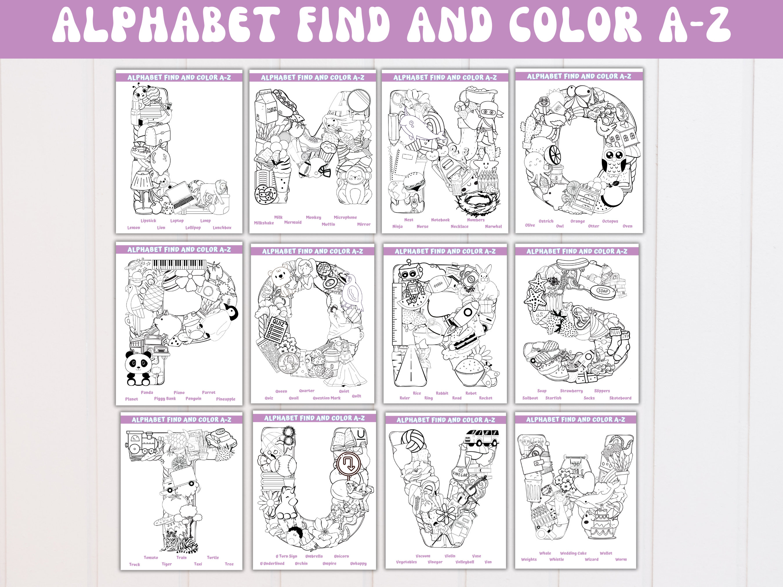 Alphabet Color and Find Bundle - Interactive Learning, 26 Letters ...