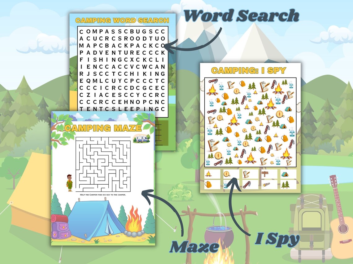Printable Camping Games | Children's Activities | Camping Fun | Outdoor ...