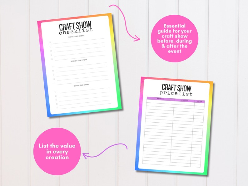 Craft Show Planner Printable | Organize Your Craft Shows | Instant ...