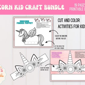 Kids Summer Craft Activities | Unicorn Craft Bundle | Printable Crafts ...