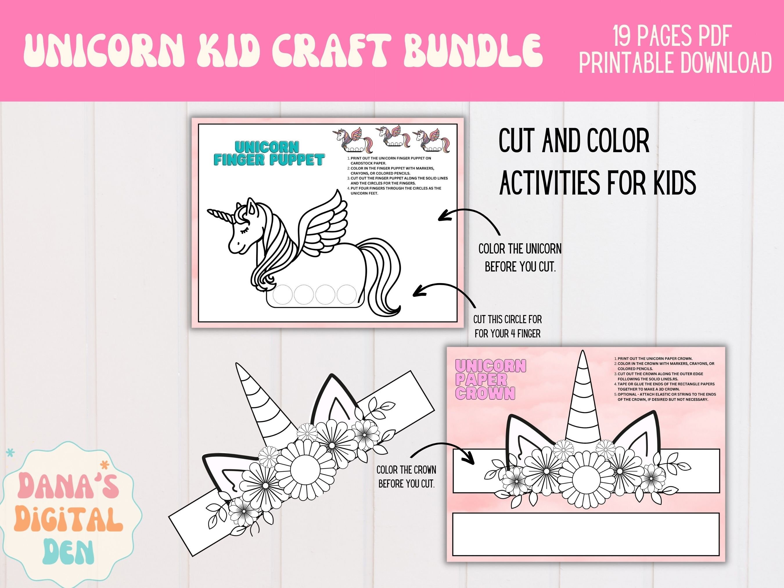 Kids Summer Craft Activities | Unicorn Craft Bundle | Printable Crafts ...