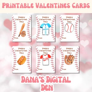Baseball Valentine Cards for Kids – Printable Classroom Exchange Set ...