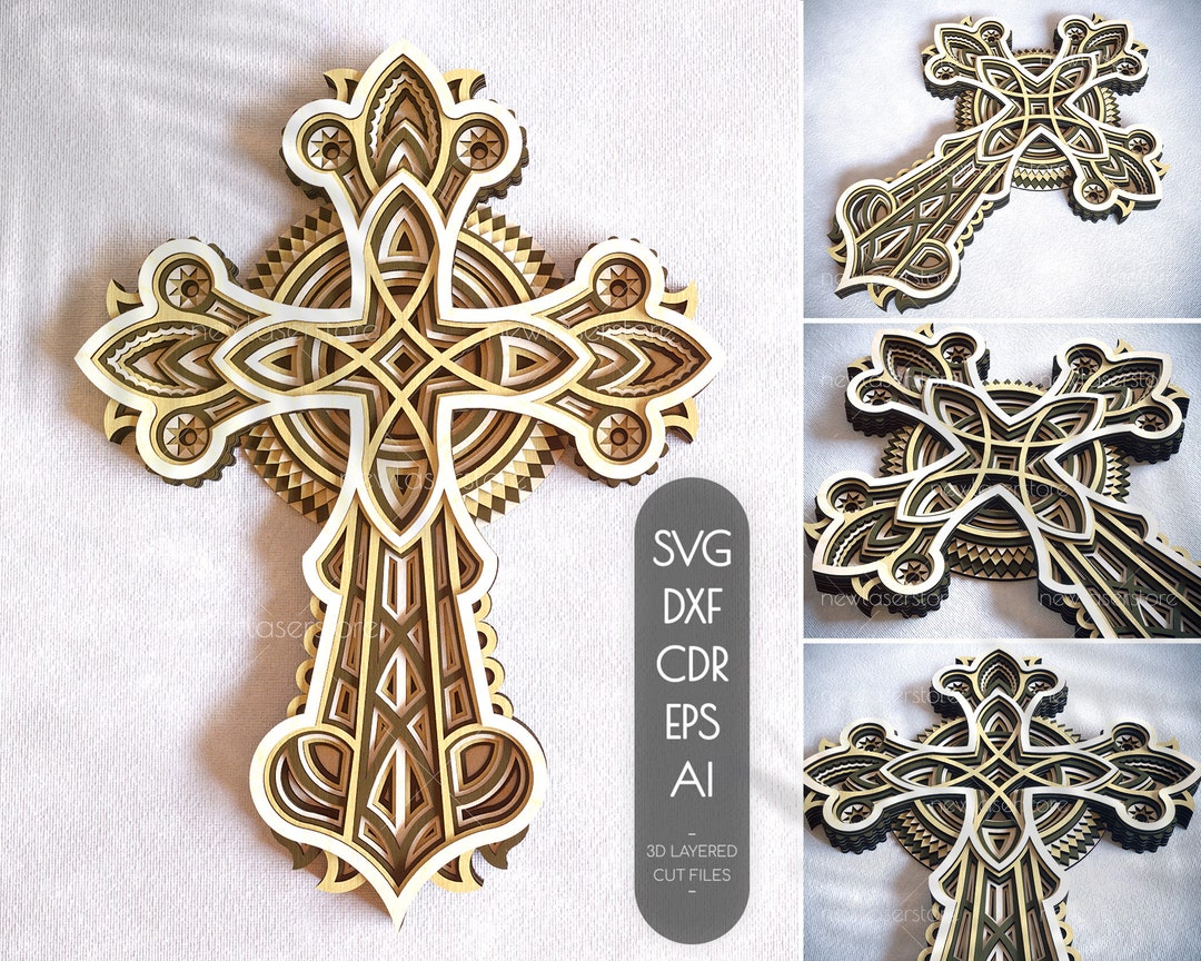 Laser Cut Cross SVG Multi-layer Cross Dxf Svg Cricut Cross - Etsy