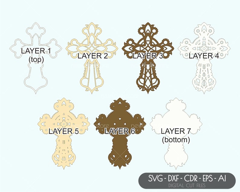 Laser Cut Cross SVG Multi-layer Cross Dxf Svg Cricut Cross - Etsy