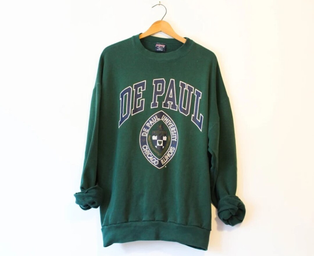 Vintage 90s Depaul University Chicago Illinois Blue Demons Sweatshirt ...