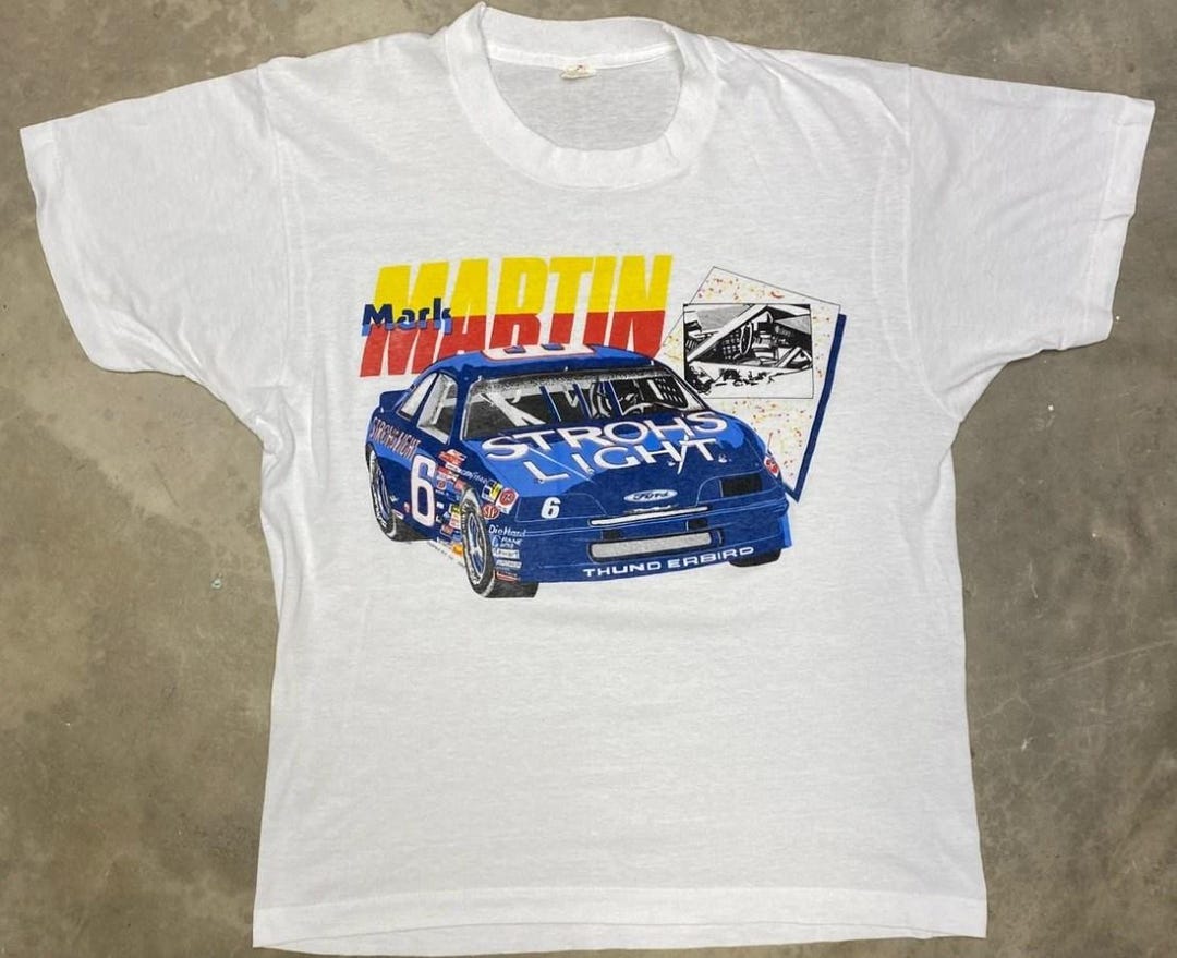 Vintage 1989 Mark Martin Nascar T-shirt, Mark Martin Shirt, Nascar ...