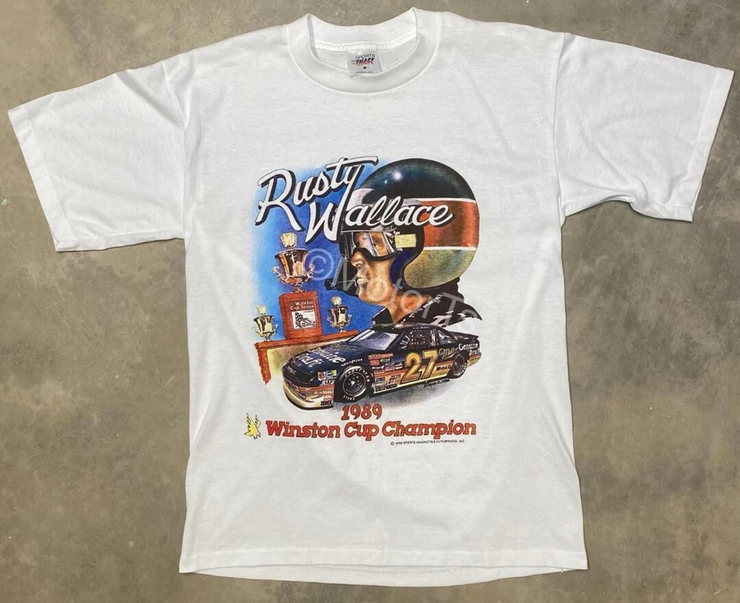 Vintage 1990 Rusty Wallace NASCAR Winston Cup Champ T-shirt, Rusty ...