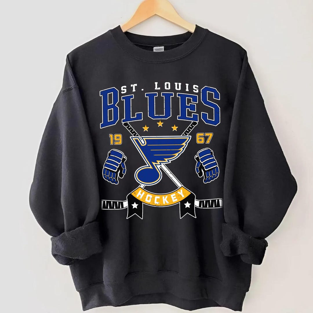 St. Louis Blues Sweatshirt Crewneck, Vintage Blues Shirt, St. Louis ...