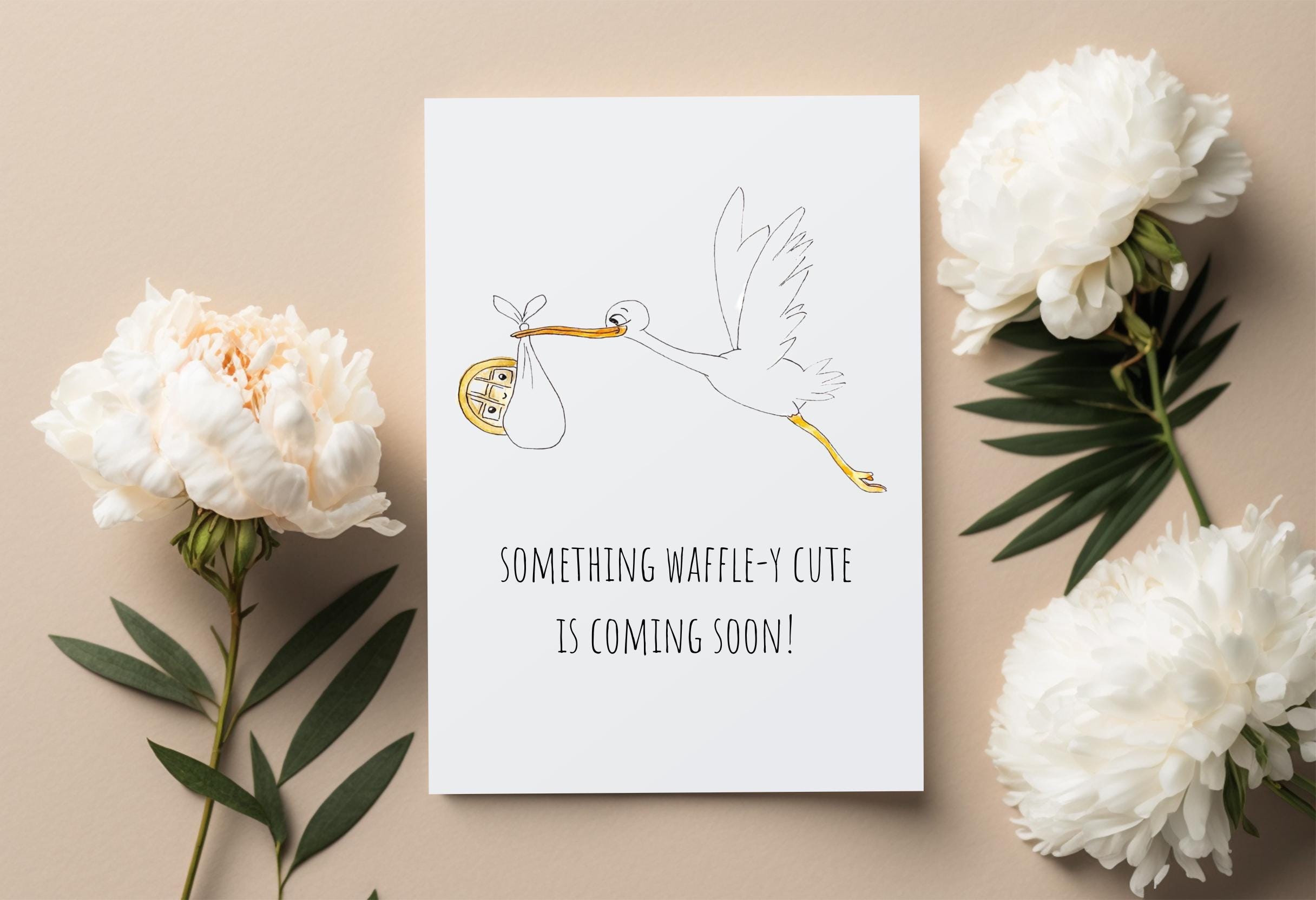Congratulations Baby Card, Stork Baby Announcement, Expecting Parent ...