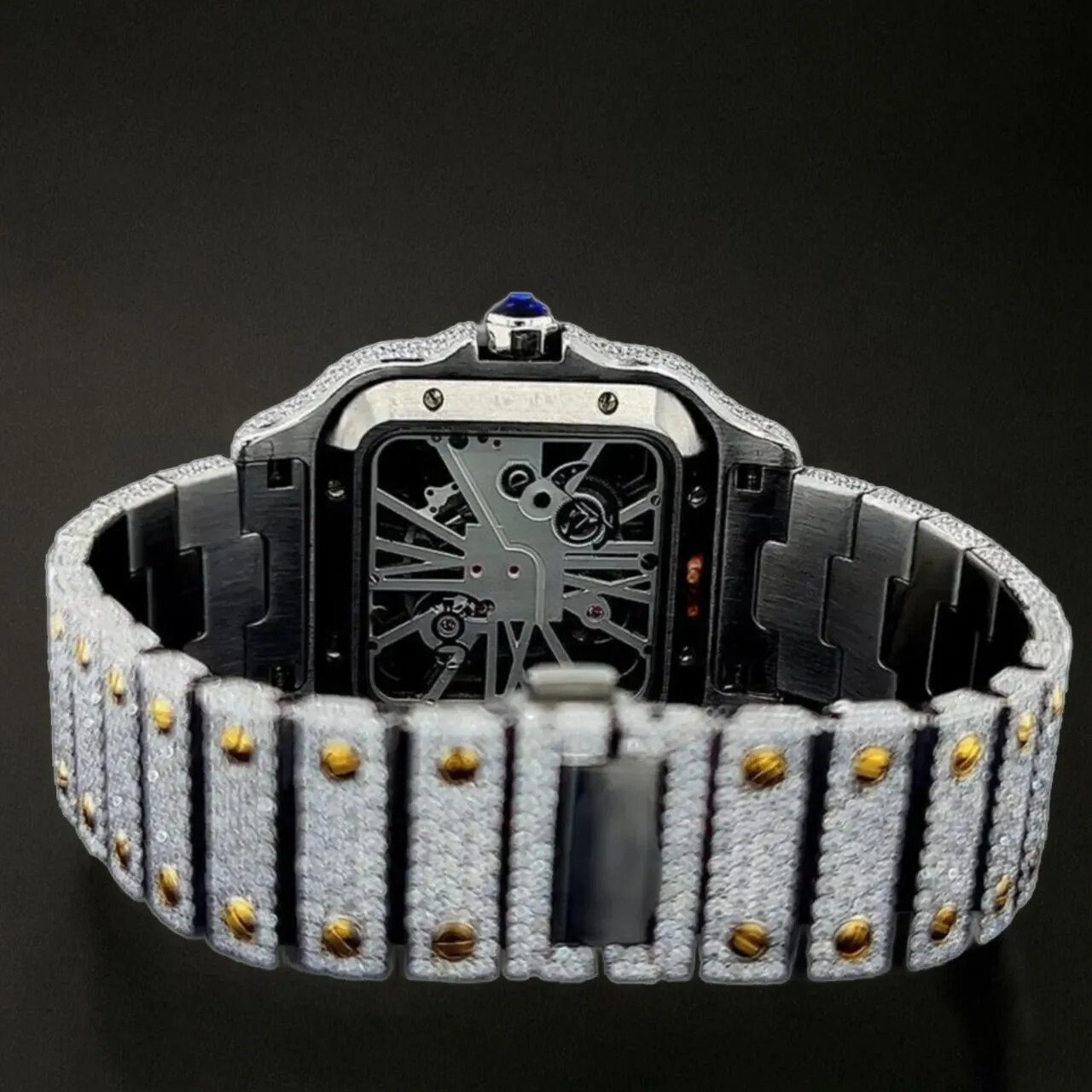 26 CT Iced Out Moissanite Watch Carti-er Moissanite Watch Japanese ...