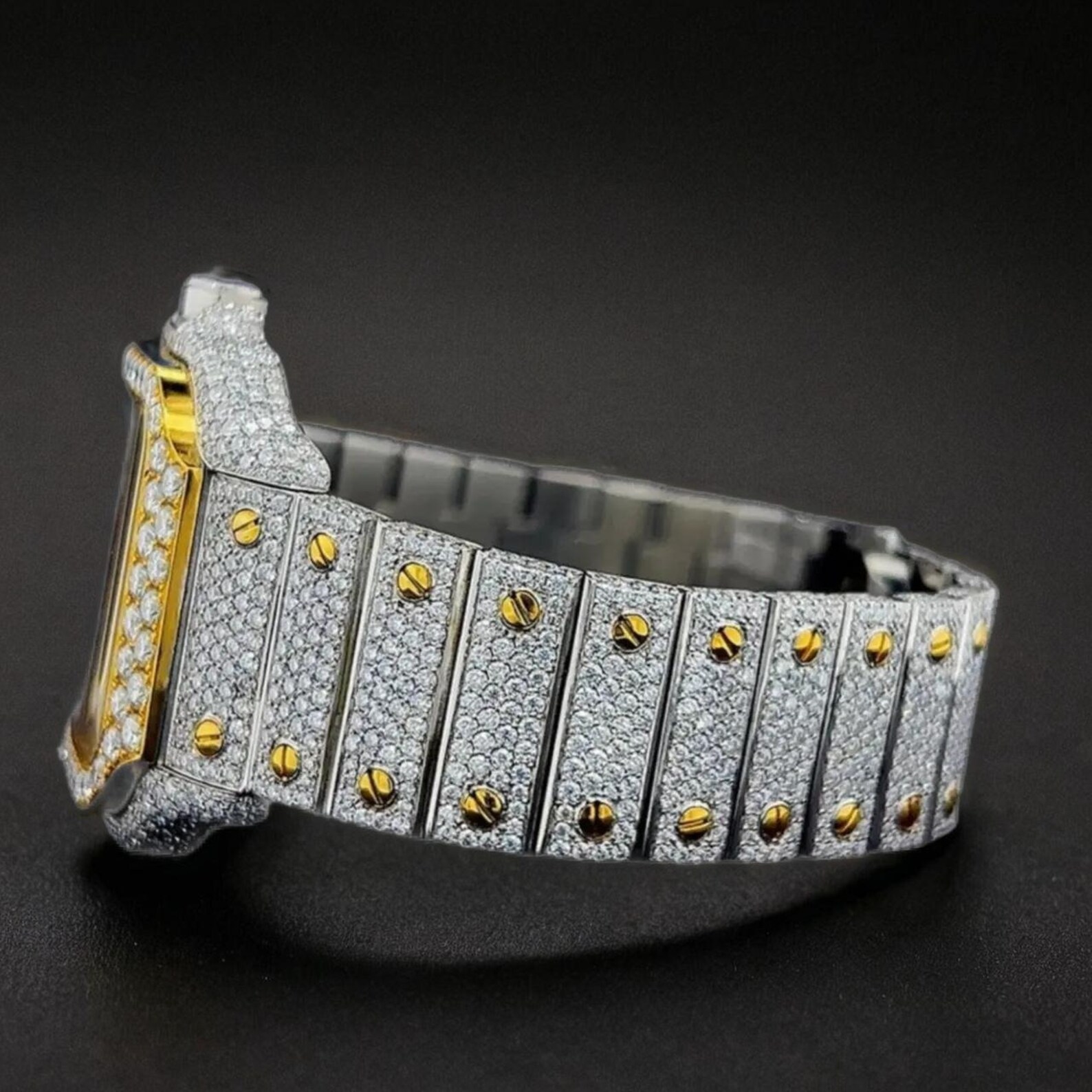 26 CT Iced Out Moissanite Watch Carti-er Moissanite Watch Japanese ...