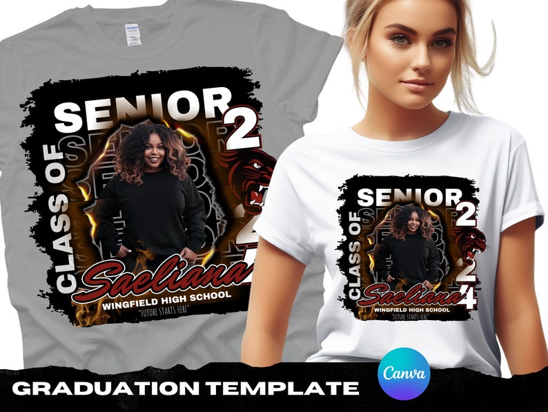 Graduation T-shirt Template, Graduation 2024 T-shirt Designs, Canvo PO ...