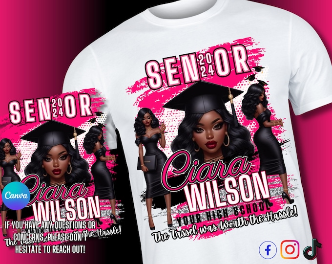 2024 Graduation T-shirt Template,canva, Sublimation,dtg,dtf,graduation ...