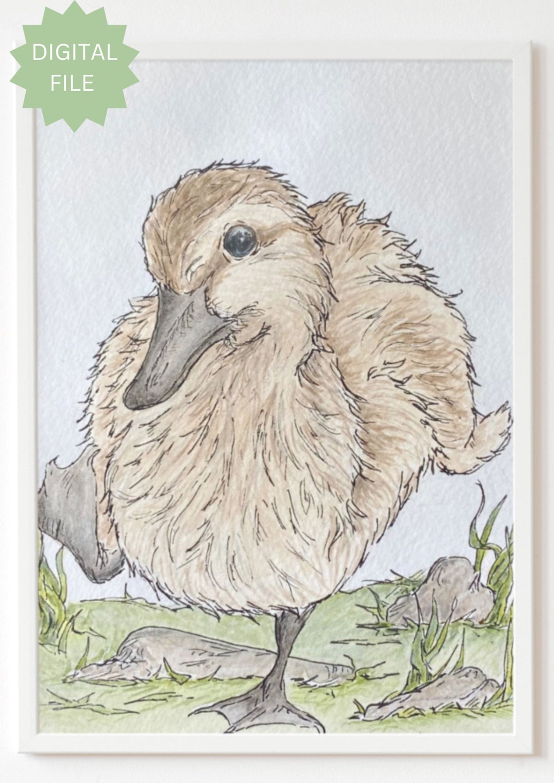 Cute Duck Wall Art PRINTABLE Pencil Art Minimal Artistic Farm Life ...