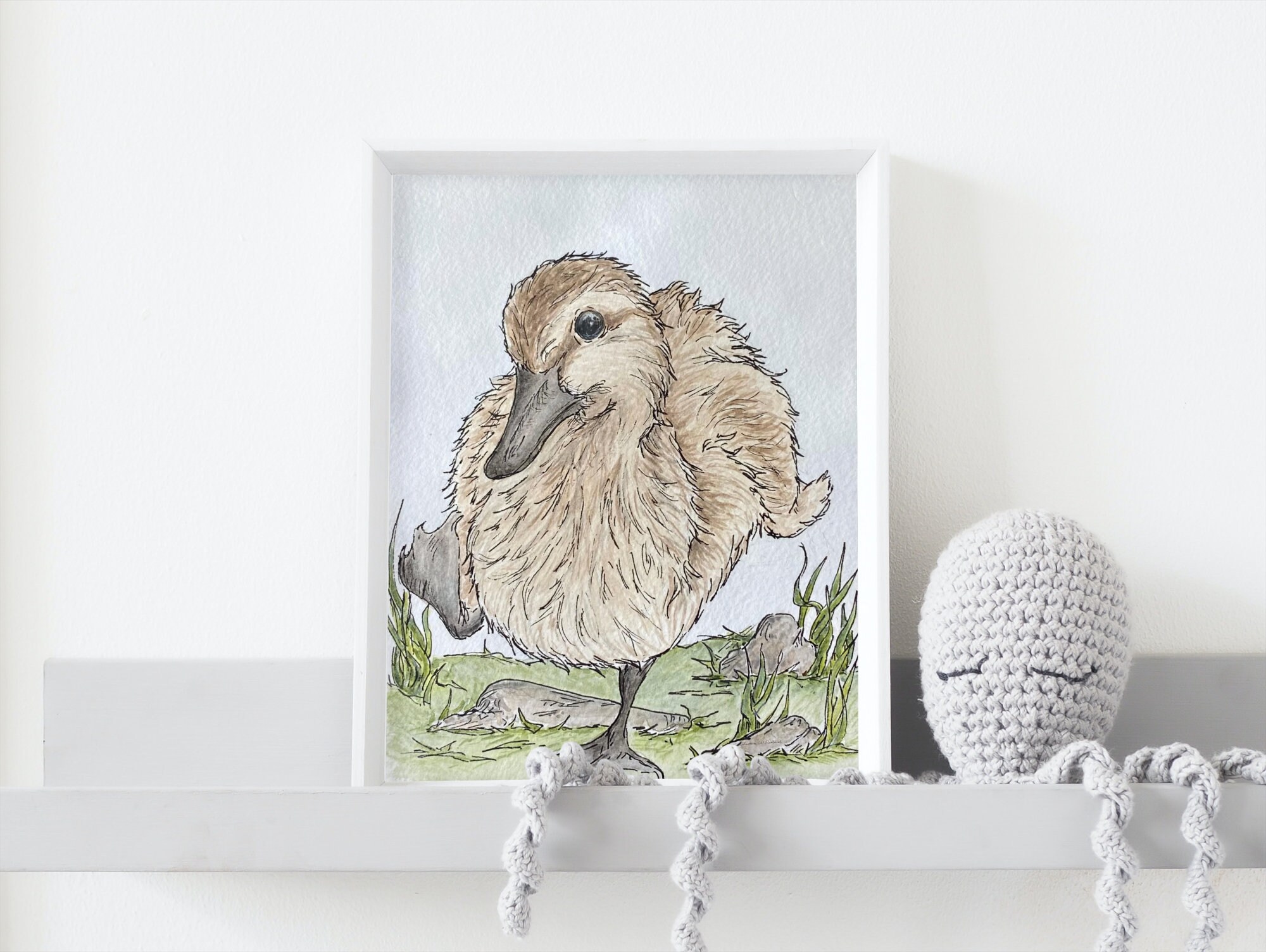 Cute Duck Wall Art PRINTABLE Pencil Art Minimal Artistic Farm Life ...