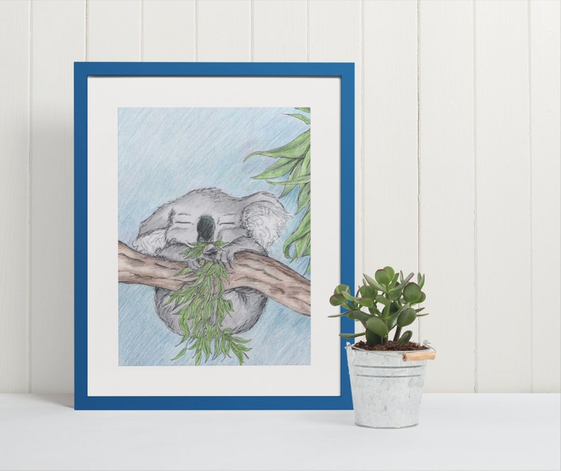 Koala Drawing PRINTABLE Pencil Art Outback Australian Wildlife Animal ...