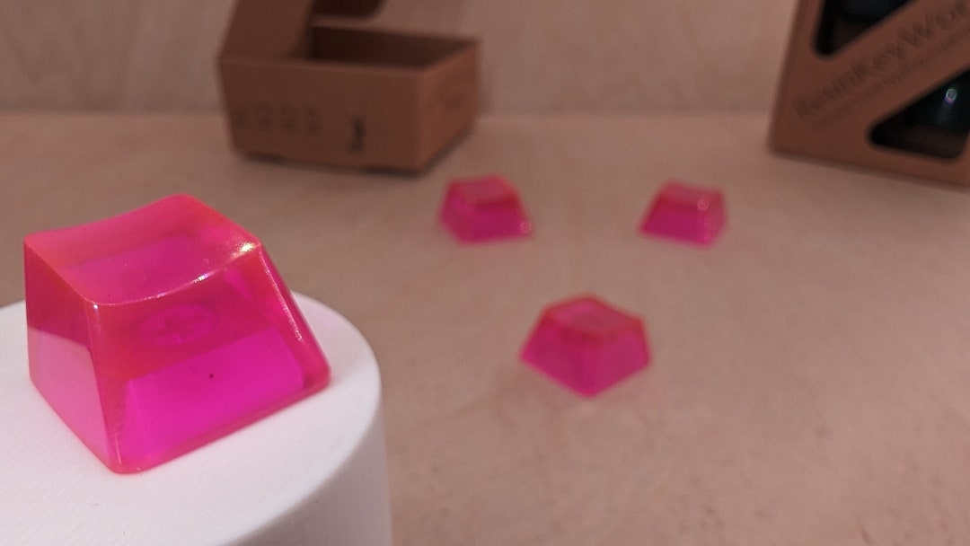 Grape Purple Blank 1U Accent Keycaps, Transparent Hand Polished Resin ...