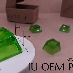 Lime Green Blank 1U Accent Keycaps, Transparent Hand Polished Resin OEM ...
