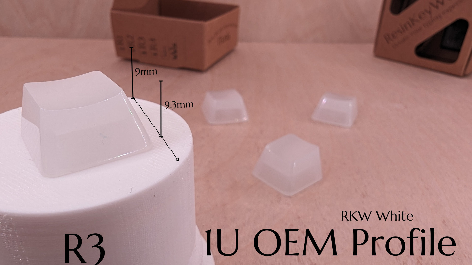 White Blank 1U Accent Keycaps, Transparent Hand Polished Resin OEM Caps ...