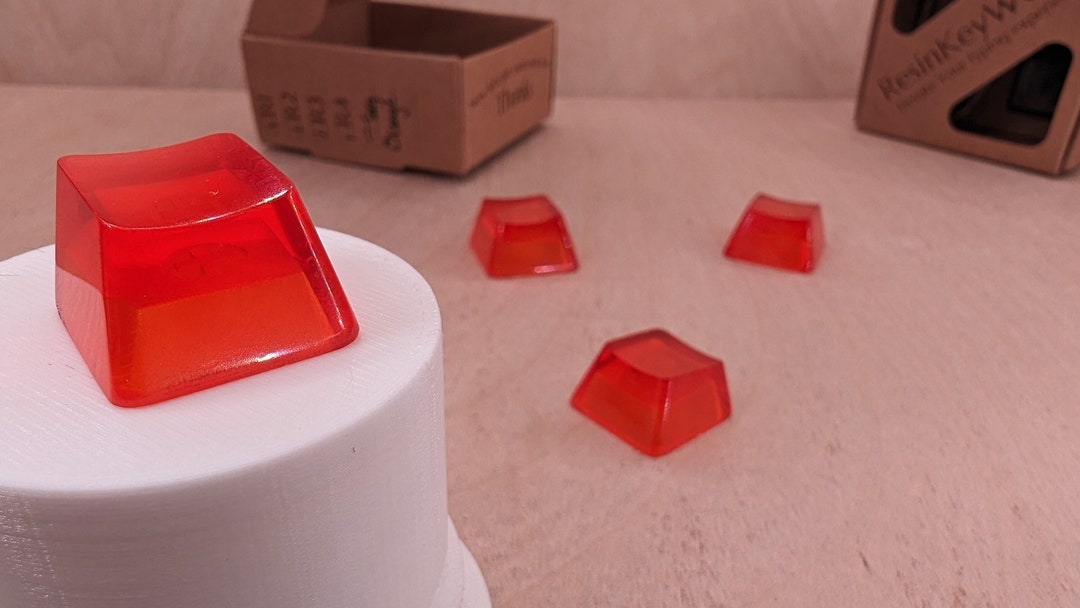 Tangerine Orange Blank 1U Accent Keycaps, Transparent Hand Polished ...