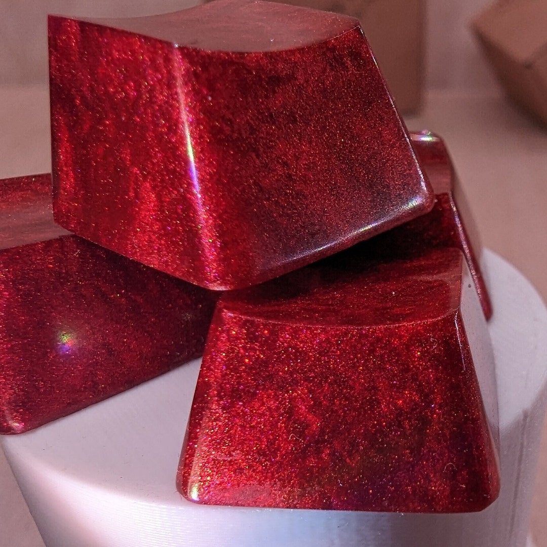 Burgundy Red Blank 1U Accent Keycaps, Semi-opaque Hand Polished Resin ...
