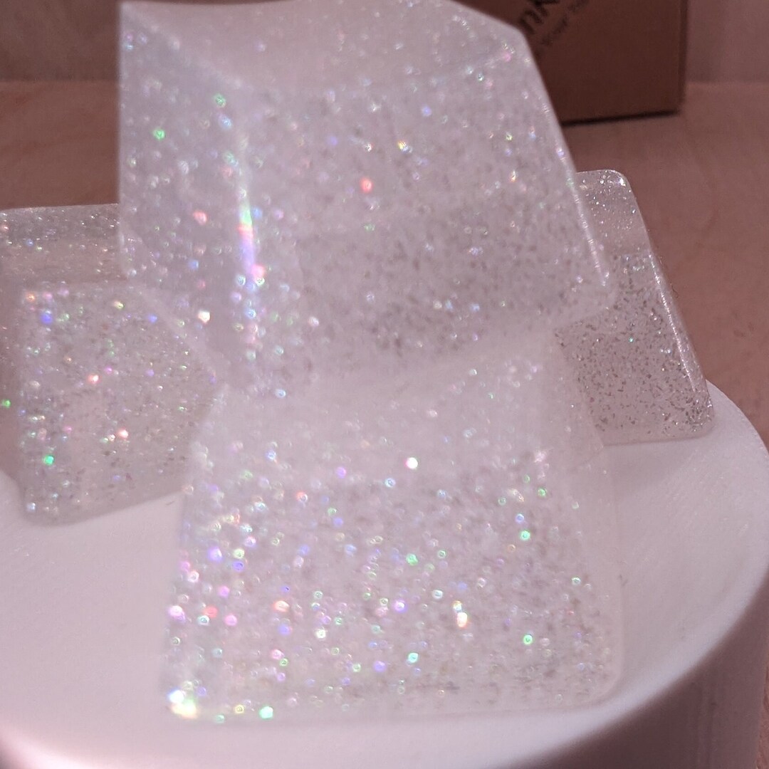 Pearl White Blank 1U Accent Keycaps, Semi-opaque Hand Polished Resin ...