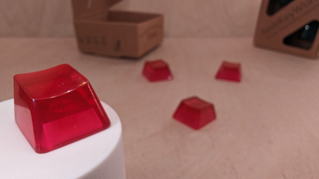 Ruby Red Blank 1U Accent Keycaps, Transparent Hand Polished Resin OEM ...