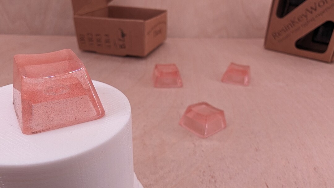 Brown Copper Blank 1U Accent Keycaps, Transparent Hand Polished Resin ...