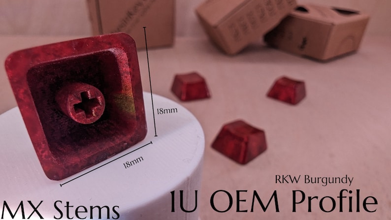Burgundy Red Blank 1U Accent Keycaps, Semi-opaque Hand Polished Resin ...