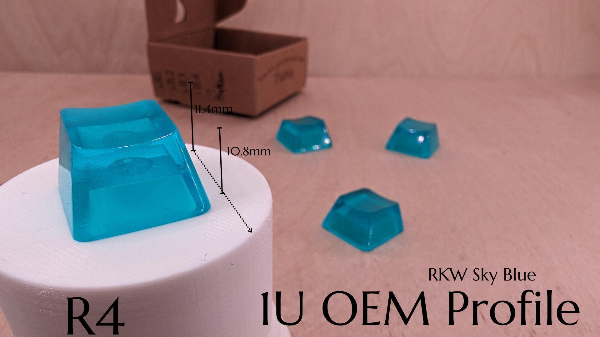 Sky Blue Blank 1U Accent Keycaps Transparent Hand Polished - Etsy