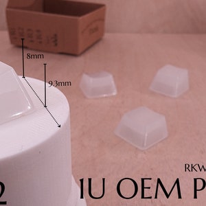 White Blank 1U Accent Keycaps, Transparent Hand Polished Resin OEM Caps ...