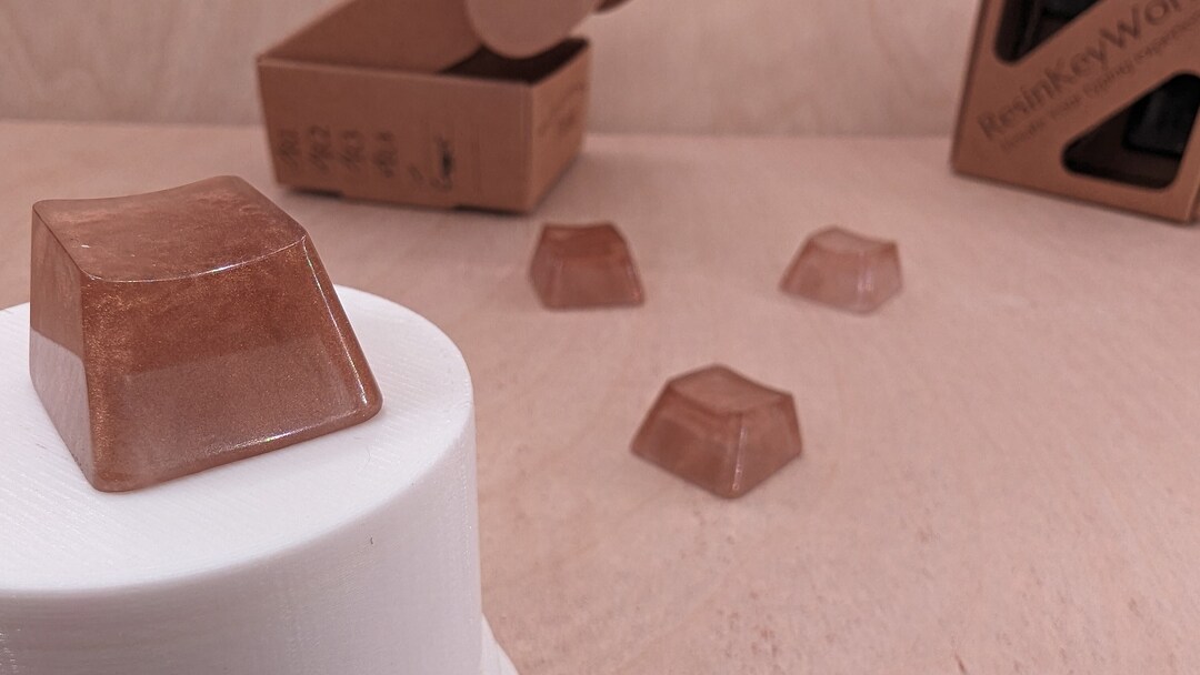 Copper Blank 1U Accent Keycaps, Transparent Hand Polished Resin OEM ...