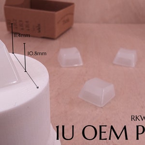 White Blank 1U Accent Keycaps, Transparent Hand Polished Resin OEM Caps ...