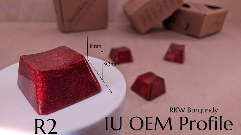 Burgundy Red Blank 1U Accent Keycaps, Semi-opaque Hand Polished Resin ...