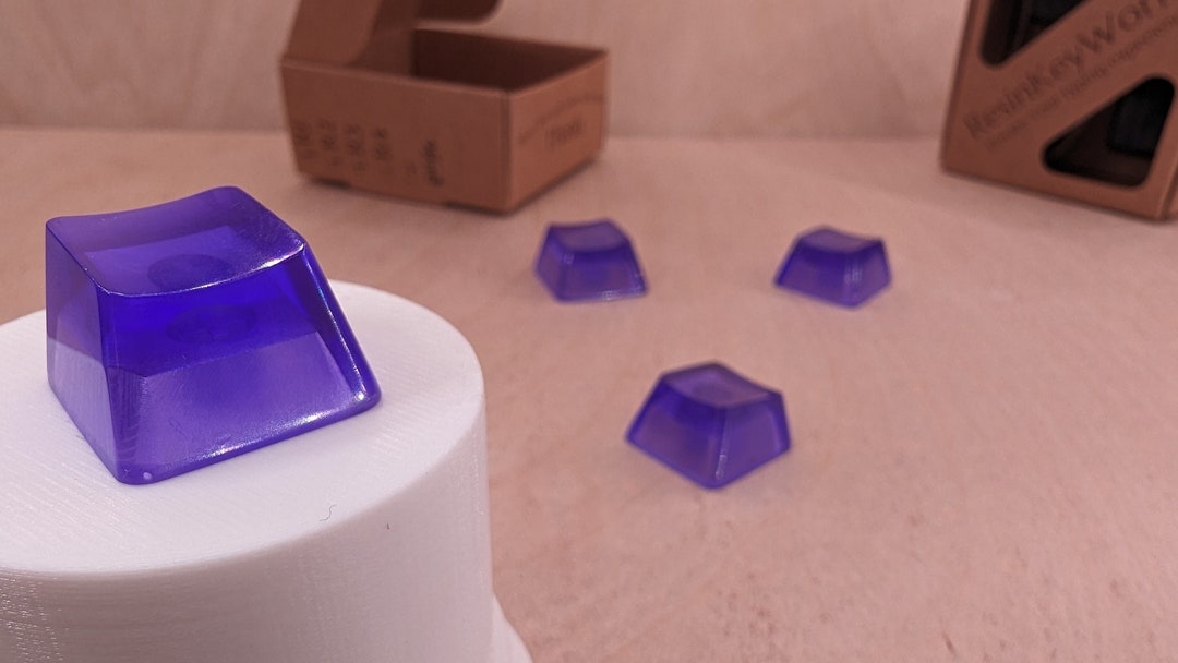 Purple Blank 1U Accent Keycaps, Transparent Hand Polished Resin OEM ...
