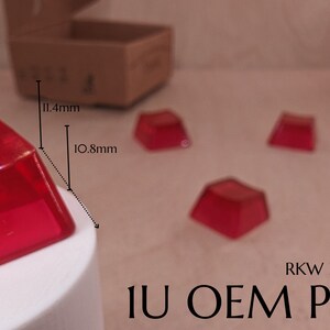 Ruby Red Blank 1U Accent Keycaps, Transparent Hand Polished Resin OEM ...