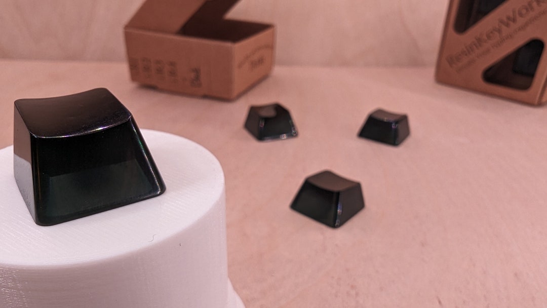Black Blank 1U Accent Keycaps, Transparent Hand Polished Resin OEM Caps ...